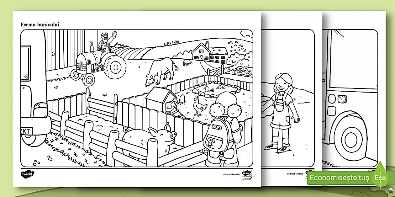 Ferma bunicului – Desene de colorat - Twinkl