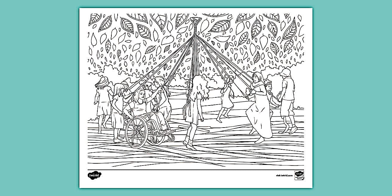 May Day Mindfulness Coloring Sheet (teacher made) - Twinkl