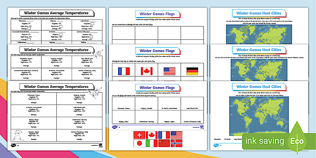 Winter Games Geography Project Activity Pack - KS2 - Twinkl