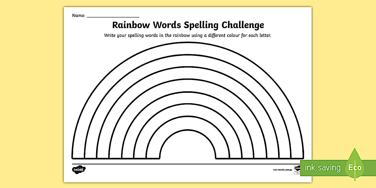 SA Rainbow Spelling Worksheet (ティーチャーメイド)
