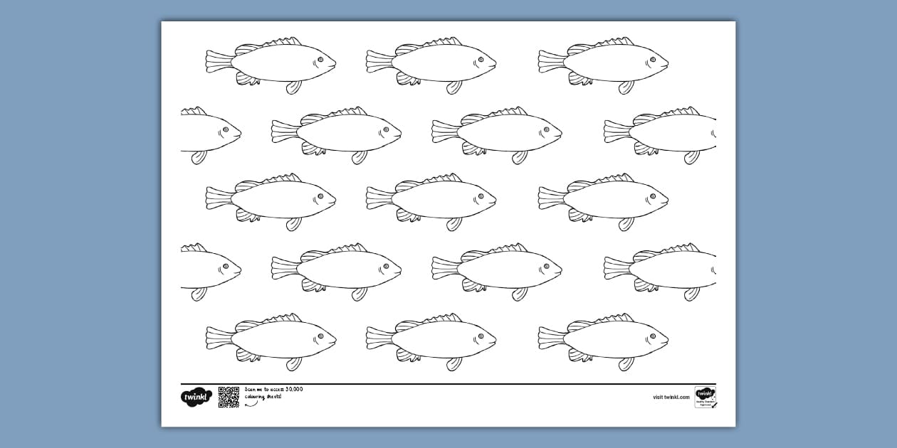 Colourful Fish Colouring Sheet (Ages 7 - 11) - Twinkl