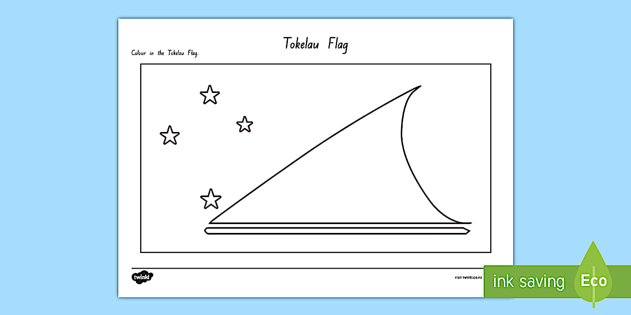 Tokelau Flag Colouring Page - Tokelauan Language Week