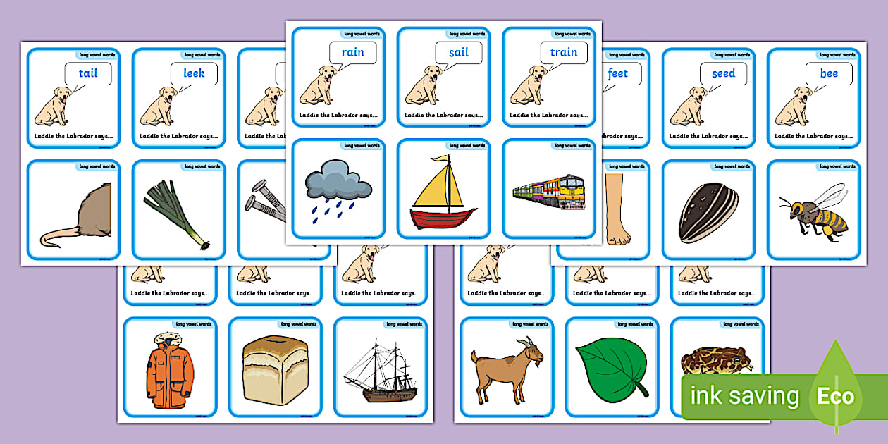 Laddy The Labrador Long Vowel Matching Cards
