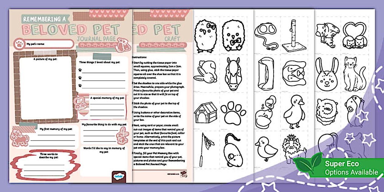 Remembering a Beloved Pet Journal Page and Craft - Twinkl