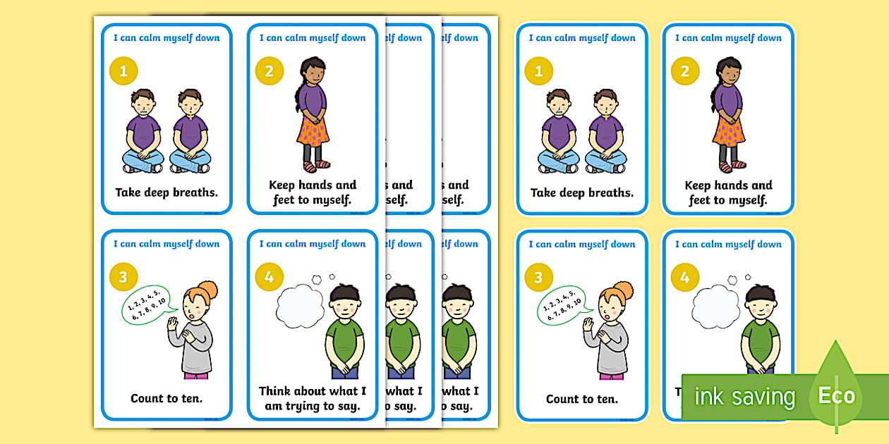 Calm down cards. Help children manage emotions. - Twinkl