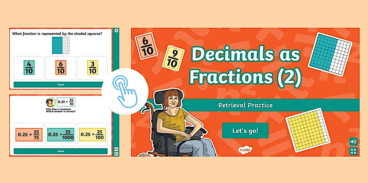 Retrieval Practice Decimals As Fractions 2 Maths Interactive Quiz