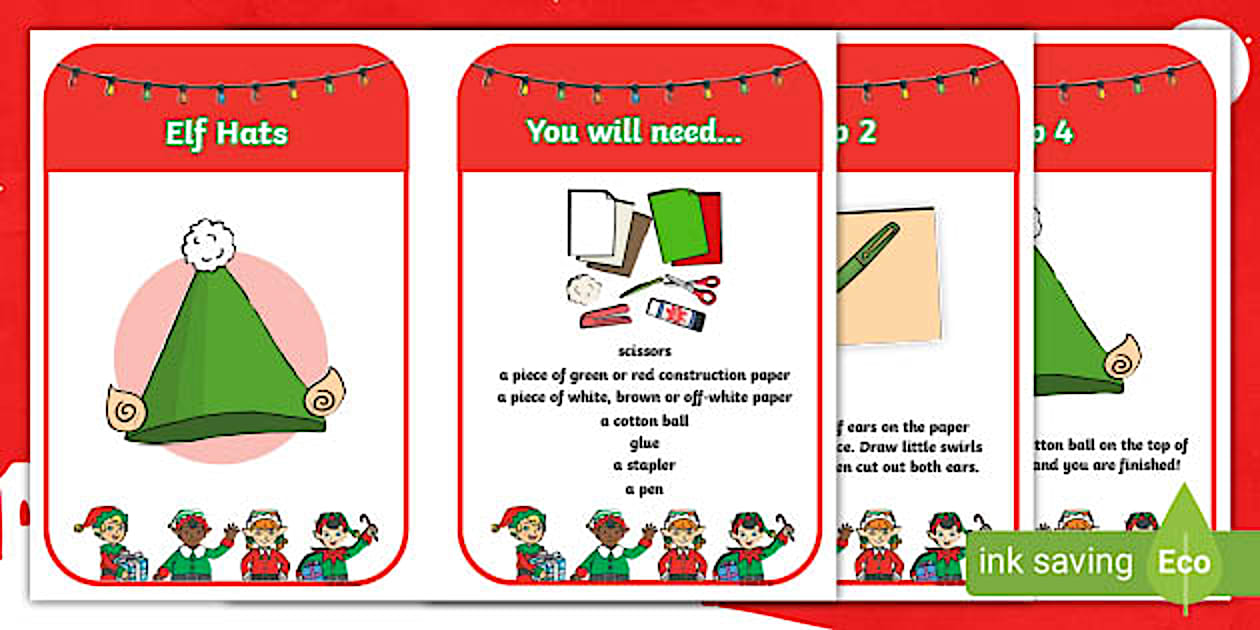 Christmas Elf Hat Craft Activity | Primary Arts & Crafts