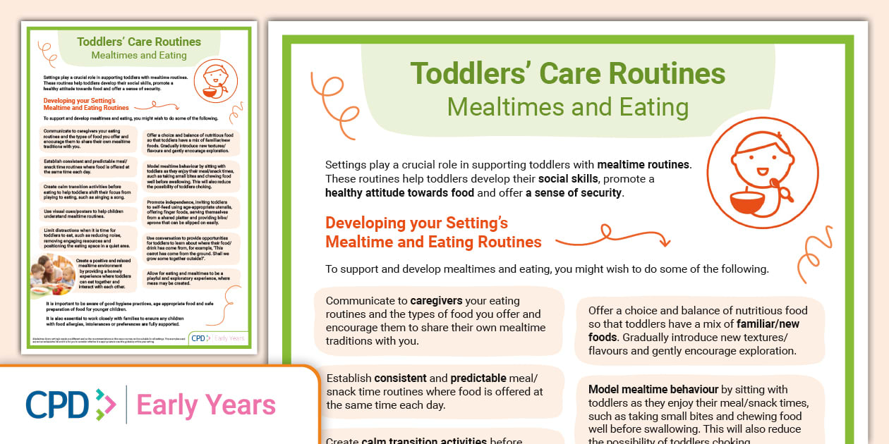 Toddlers' Care Routines | Mealtimes and Eating | Poster