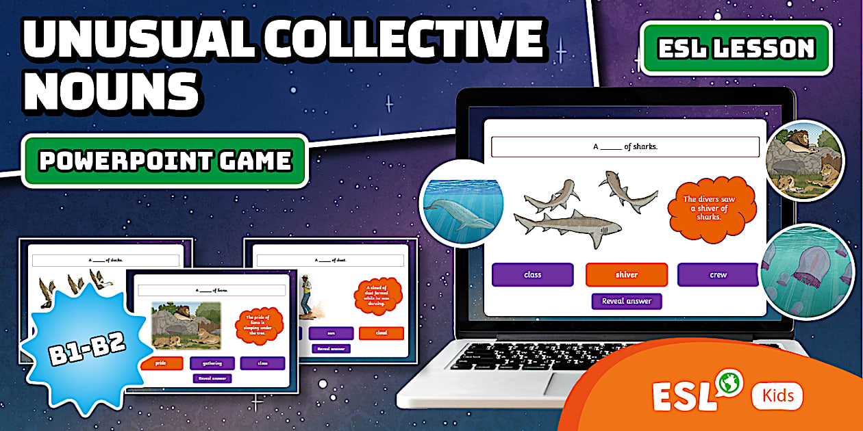 ESL Unusual Collective Nouns Game {Kids, B1-B2}