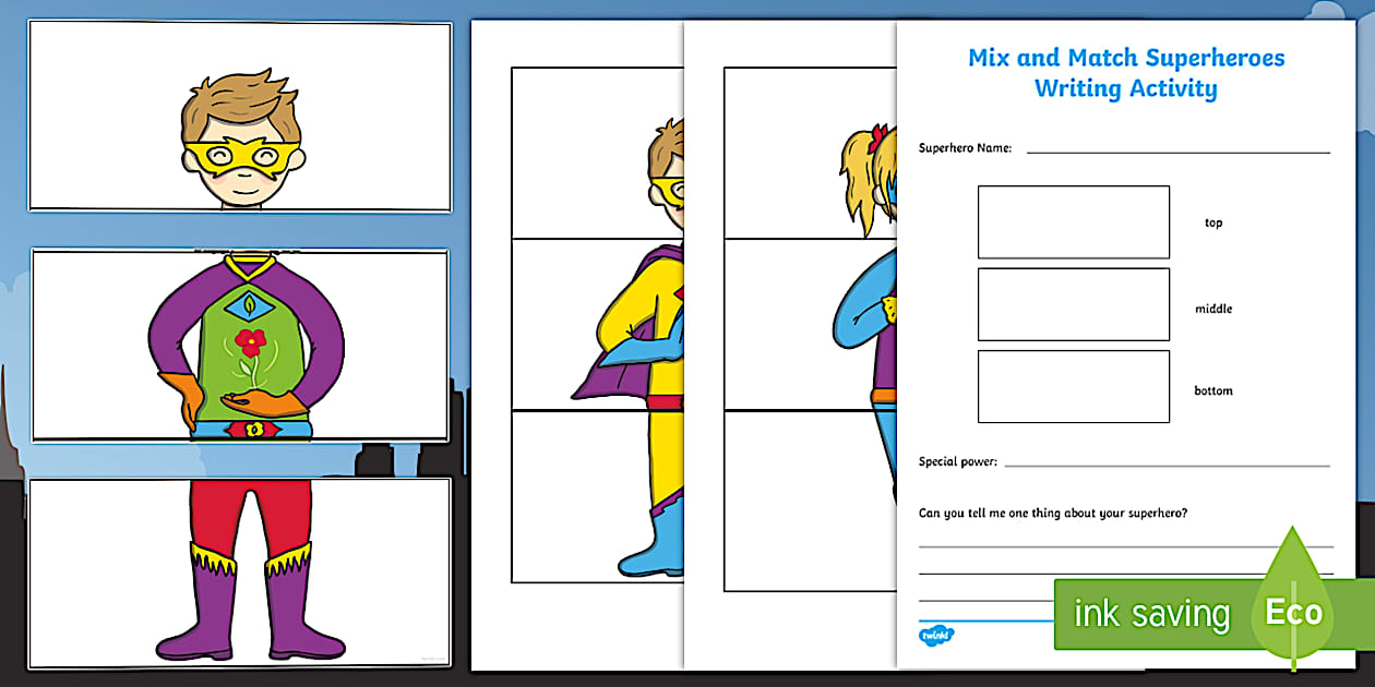 UAE Superheroes Writing Worksheet / Worksheet - Twinkl