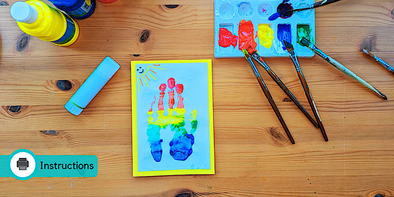 Handprint Rainbow Card Craft