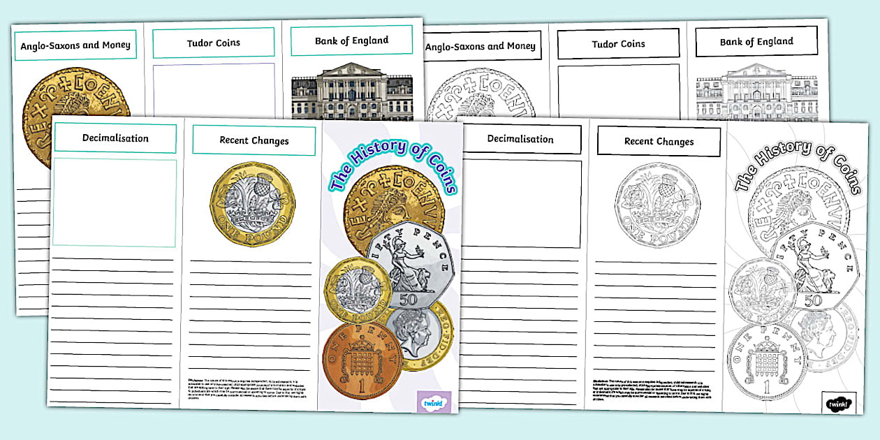 History of Coins Leaflet Template (teacher made) - Twinkl