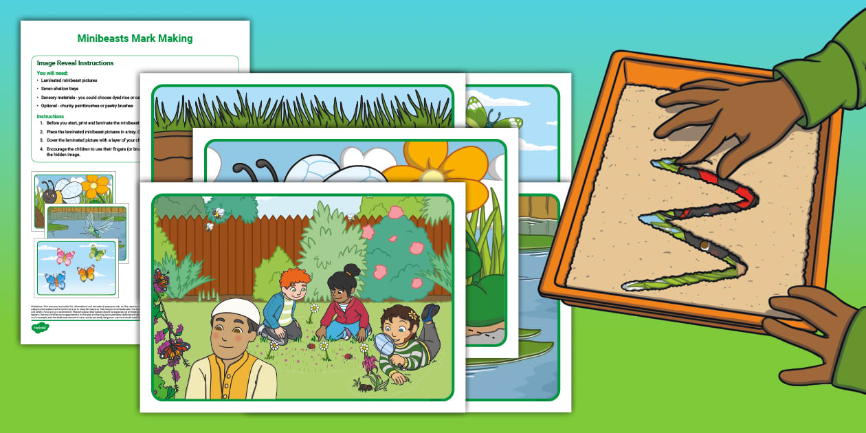 EYFS Minibeasts Mark-Making Image Reveal Activity | Twinkl