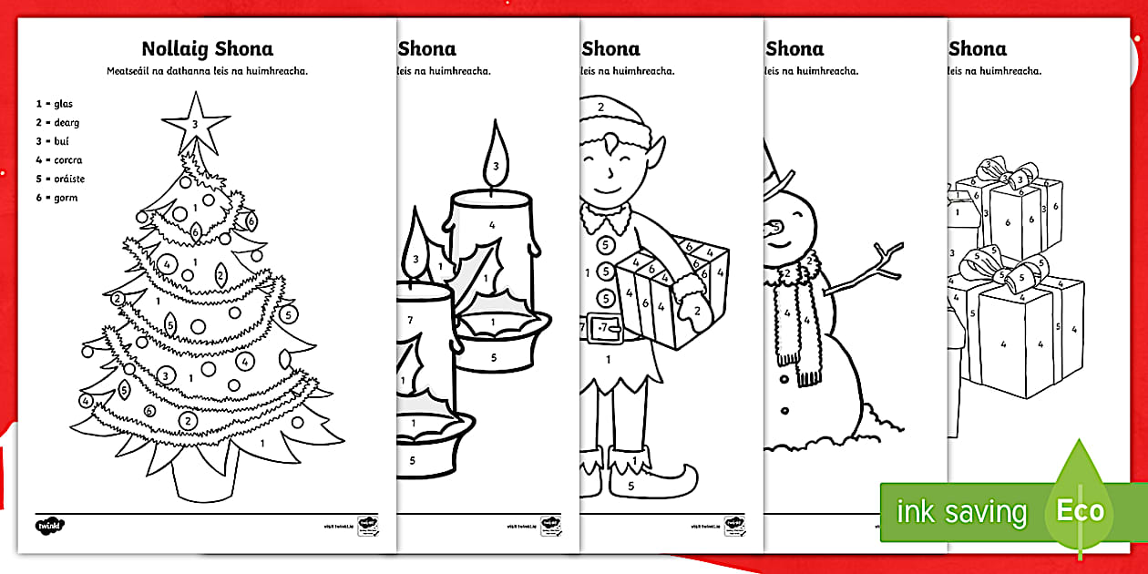 Aistear An Nollaig Colour by Number (teacher made) - Twinkl
