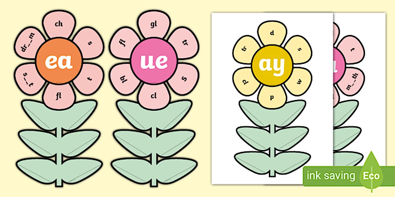 Phase 5 Digraphs Flowers Activity Sheet (Teacher-Made)