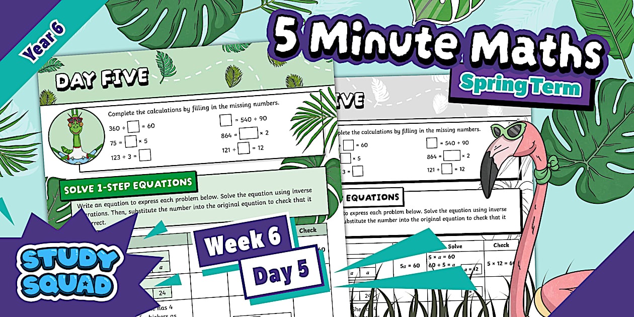 👉 Study Squad 5 Minute Maths - Year 6 Spring - Week 6 Day 5