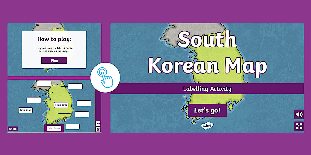 South Korean Map Labelling Activity - Year 6 Geography