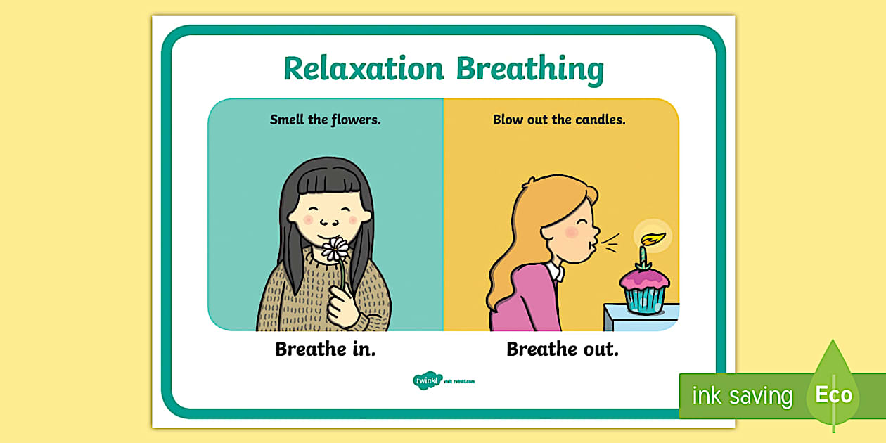 Relaxation Breathing Display Poster (teacher made) - Twinkl