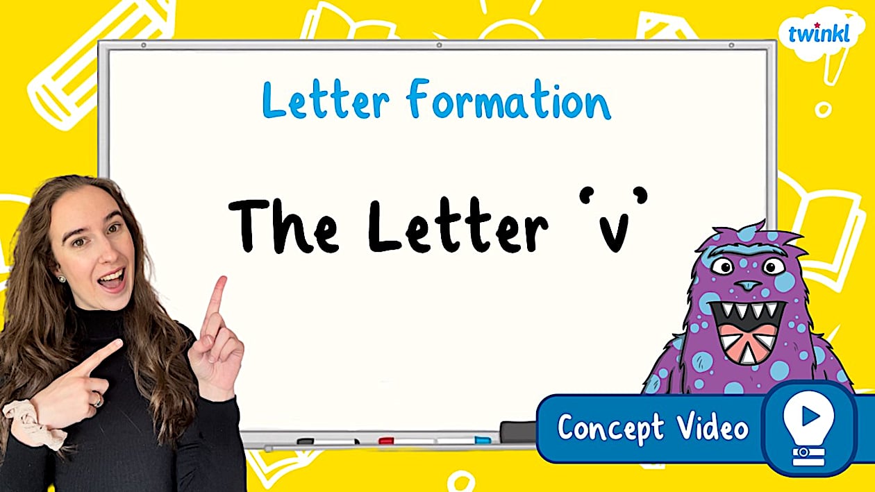 The Letter 'v' | Letter Formation Handwriting Concept Video