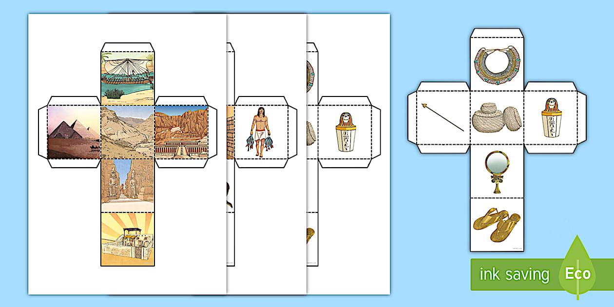 Ancient Egyptian Fairy Tale Storytelling Prompts Dice Nets