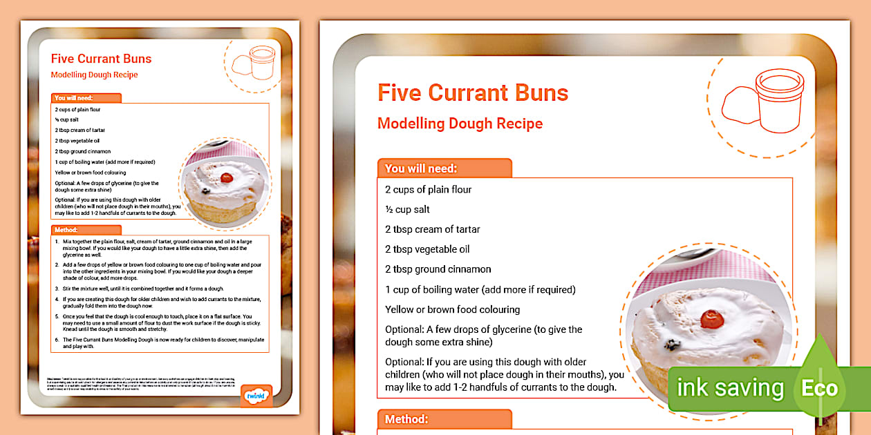 5 Currant Buns Recipe | Modelling Dough Recipe | Twinkl Kindergarten