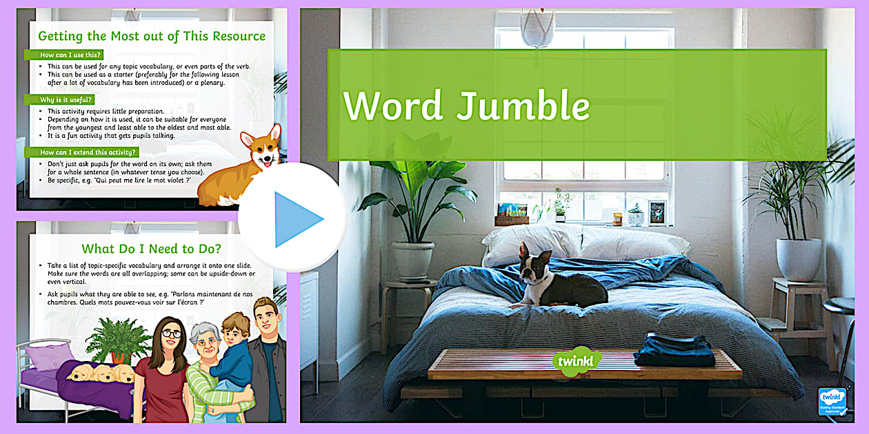 5-Minute Starter Activities: Word Jumble Game PowerPoint French