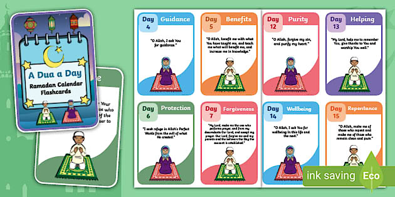 A Dua a Day - Ramadan Calendar Flash Cards (Teacher-Made)