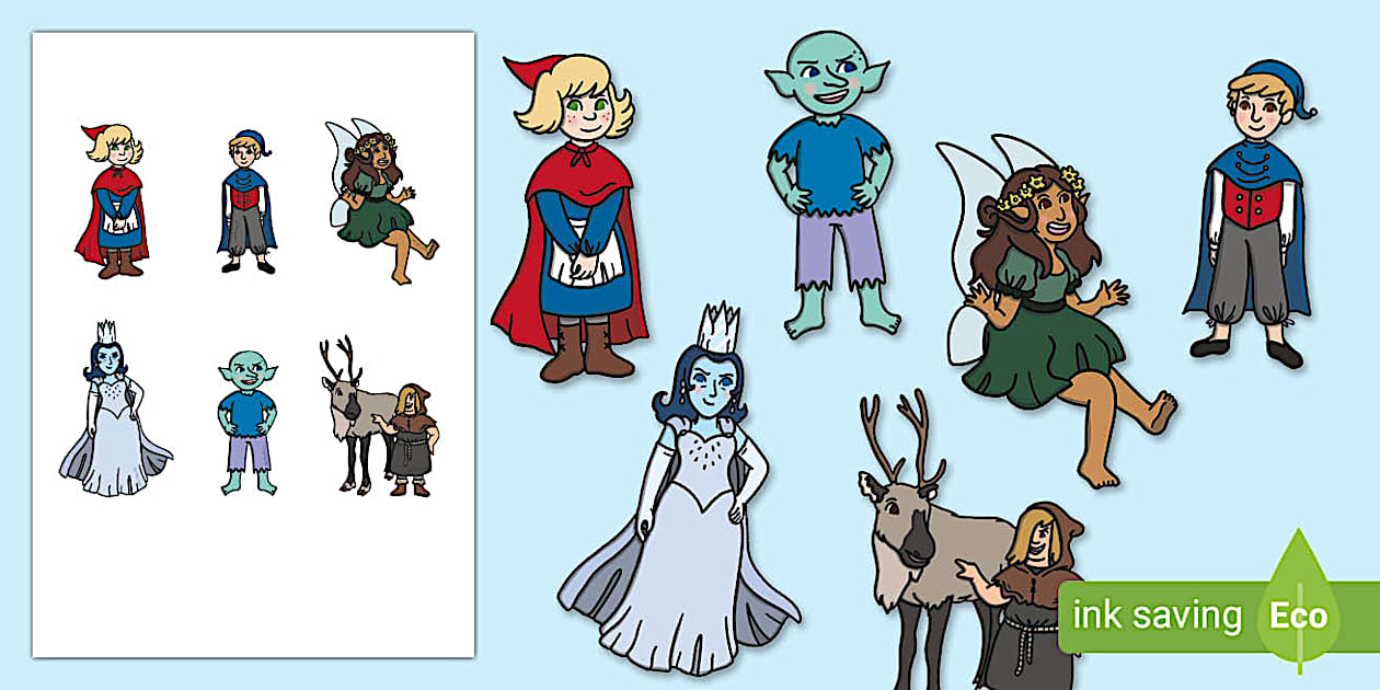 The Snow Queen Story Stick Puppets (teacher made) - Twinkl