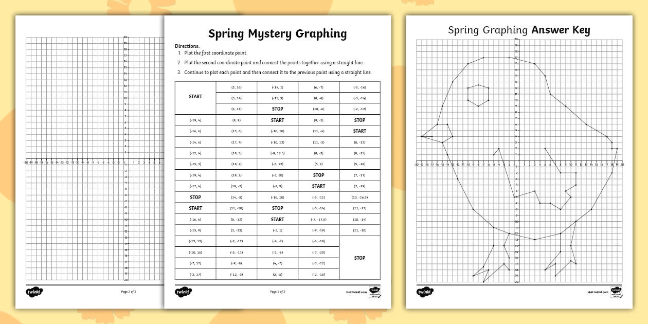 Baby Chick Mystery Graphing Worksheet for 6th-8th Grade