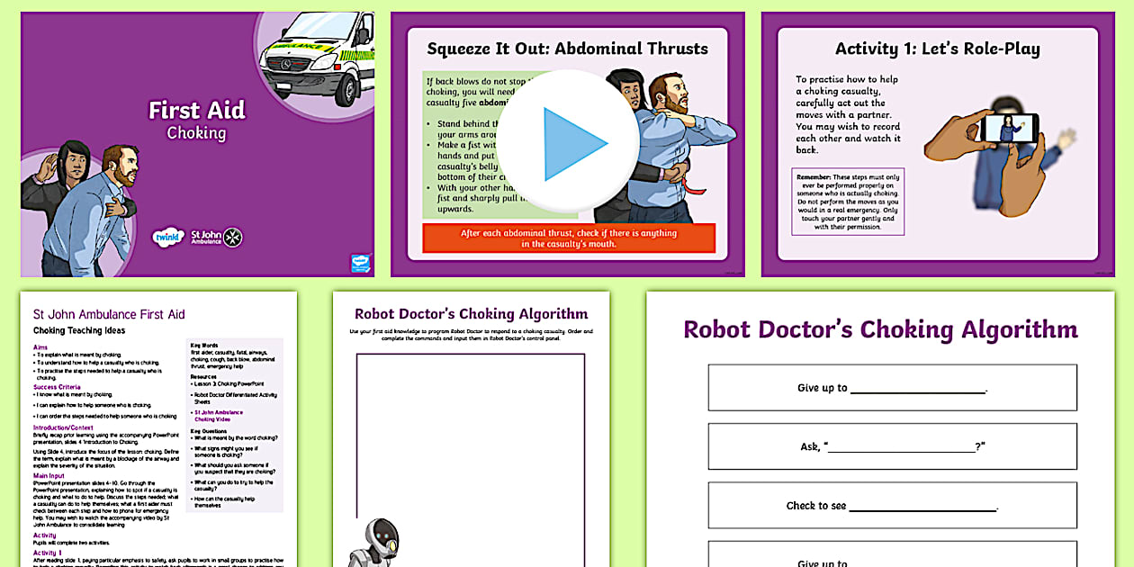 St John Ambulance First Aid - Choking Procedure - Twinkl