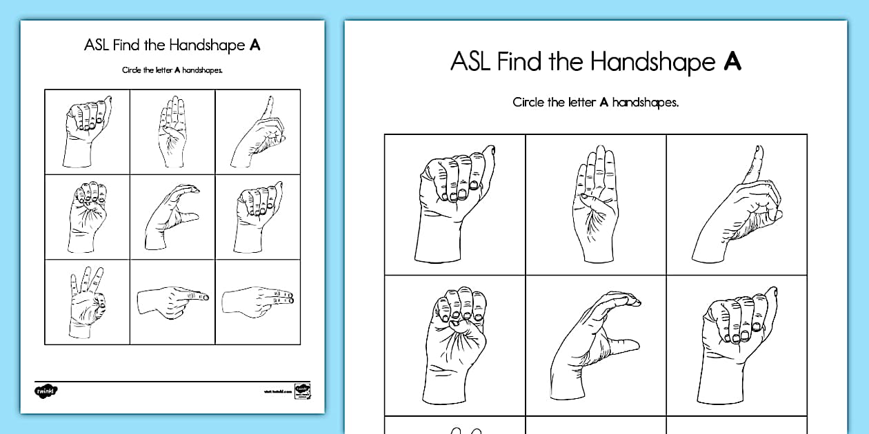 ASL Find the Same Handshape Letter A (l'enseignant a fait)