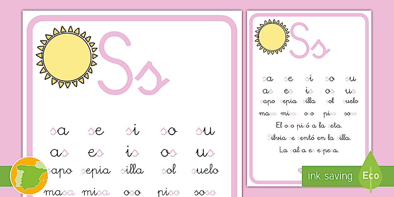 Cartilla de lectura: La letra S (teacher made) - Twinkl