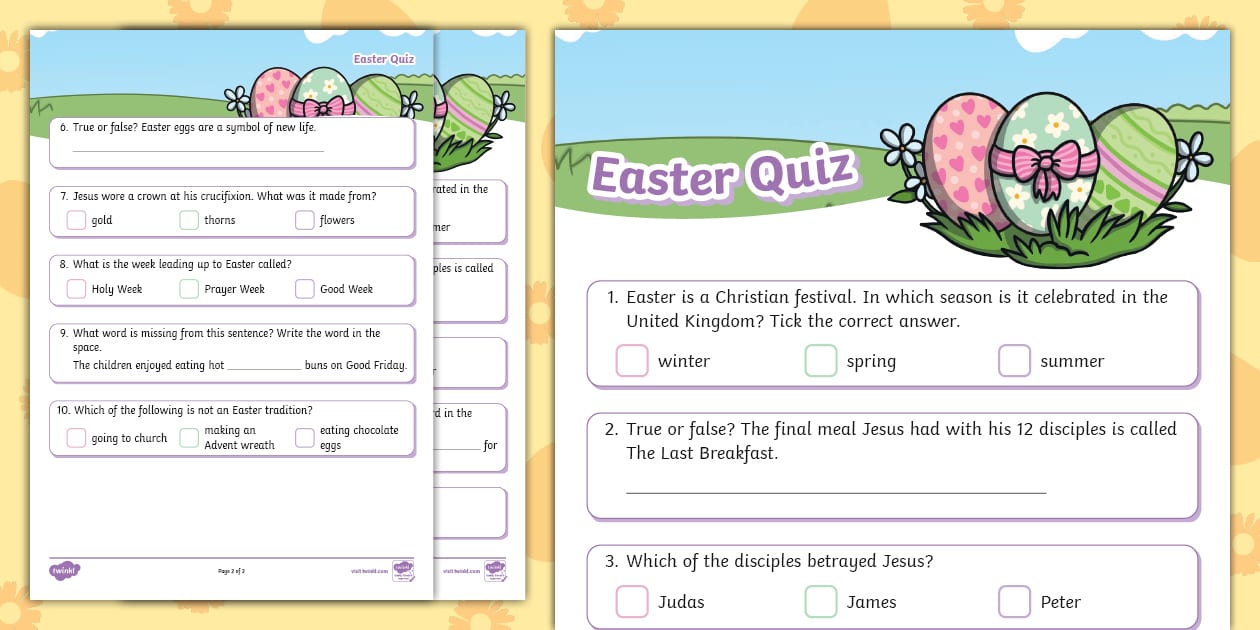 KS1 Easter Quiz - KS1 (teacher made) - Twinkl