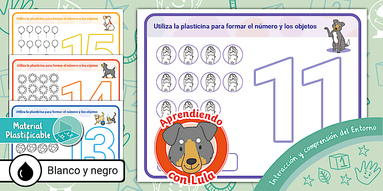 Tapiz | Plasticina | 11 al 20 | Conteo | Matemática | Lula
