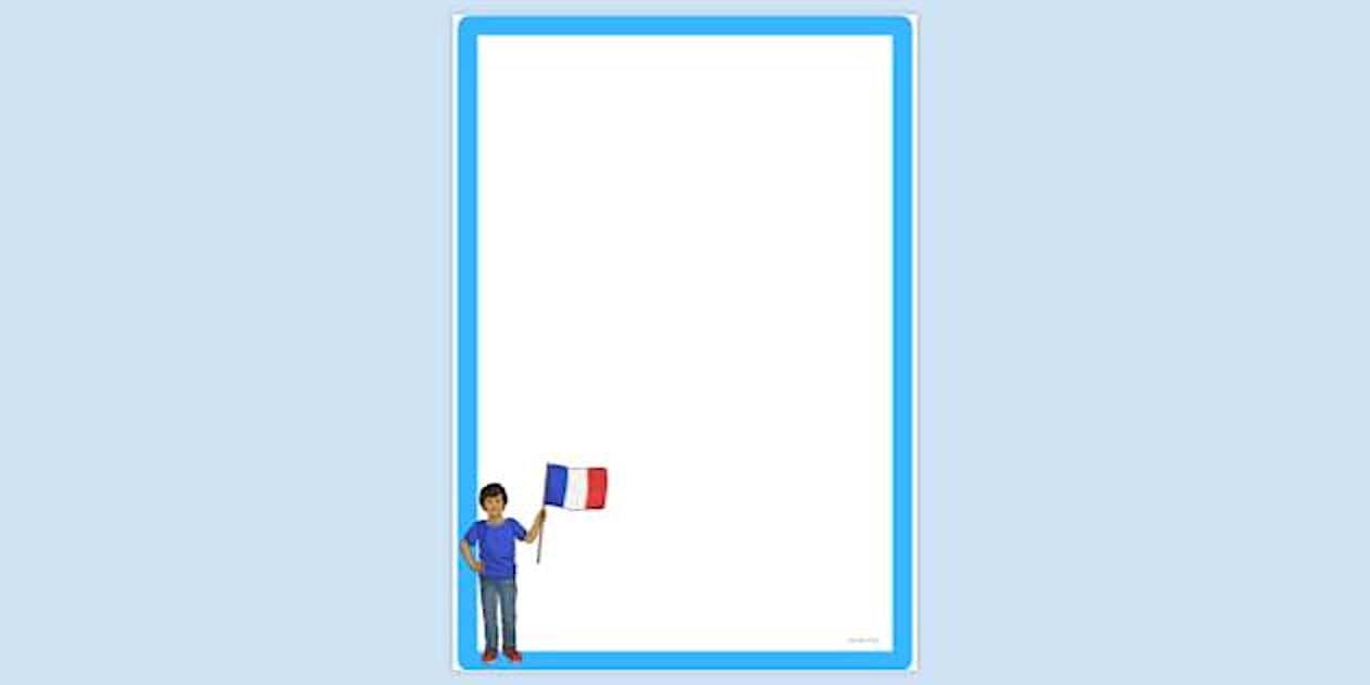 Simple Blank Boy with French Flag Page Border | Twinkl