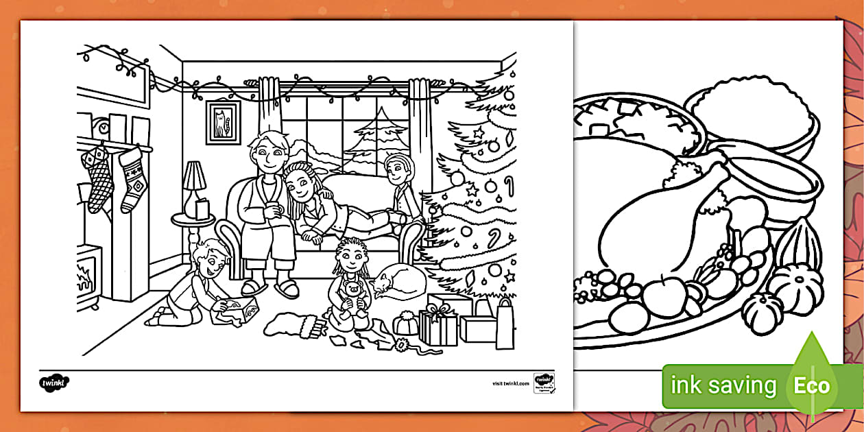 Christmas and Thanksgiving Colouring Pages | Primary