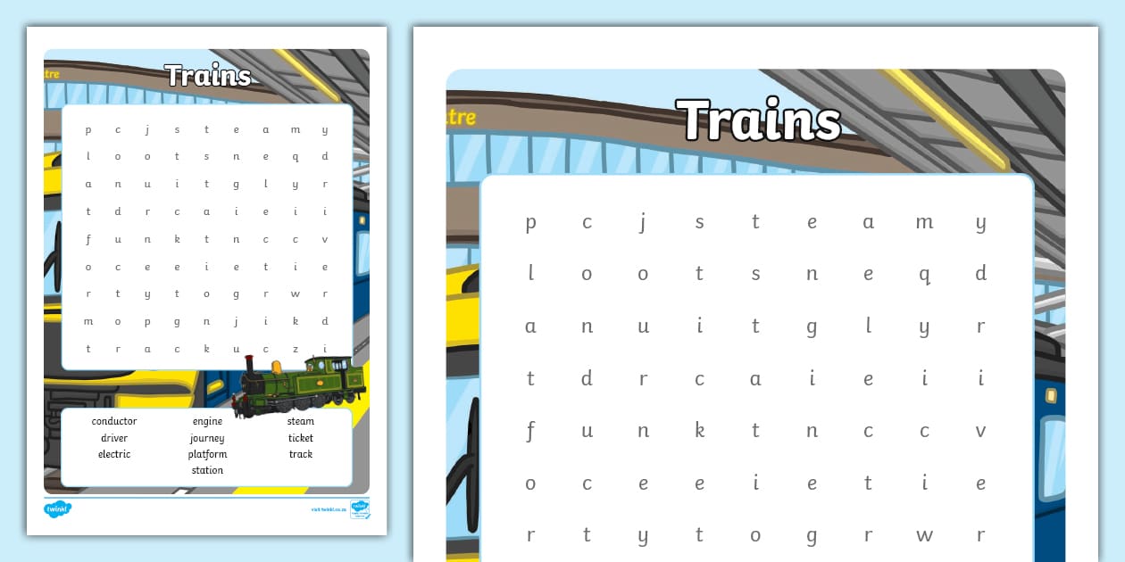 Trains Word Search (teacher made) - Twinkl