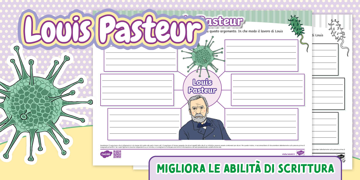 Mappa mentale: Louis Pasteur - Twinkl Italia