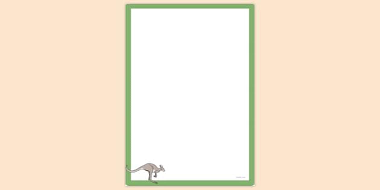 Simple Blank Kangaroo Hopping Page Border | Page Borders