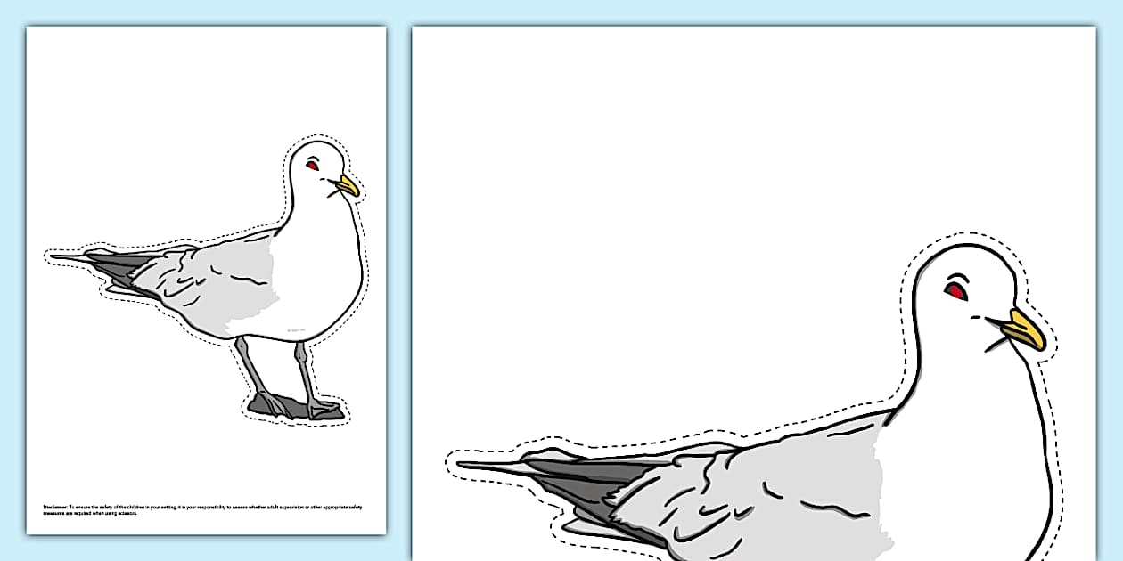 Seagull Emoticon Cut-Out (Teacher-Made) - Twinkl