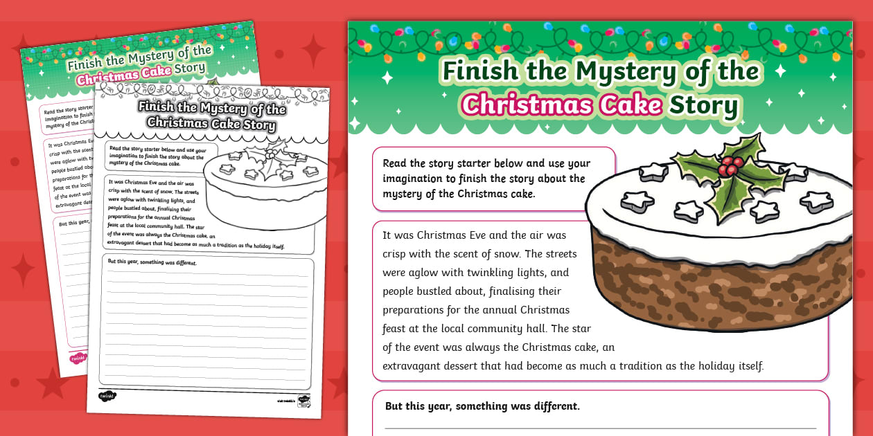 Finish the Mystery Christmas Cake Story Writing Template