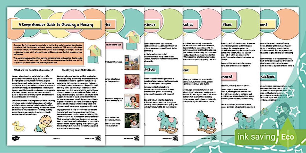 FREE! - A Comprehensive Guide to Choosing a Nursery - Twinkl