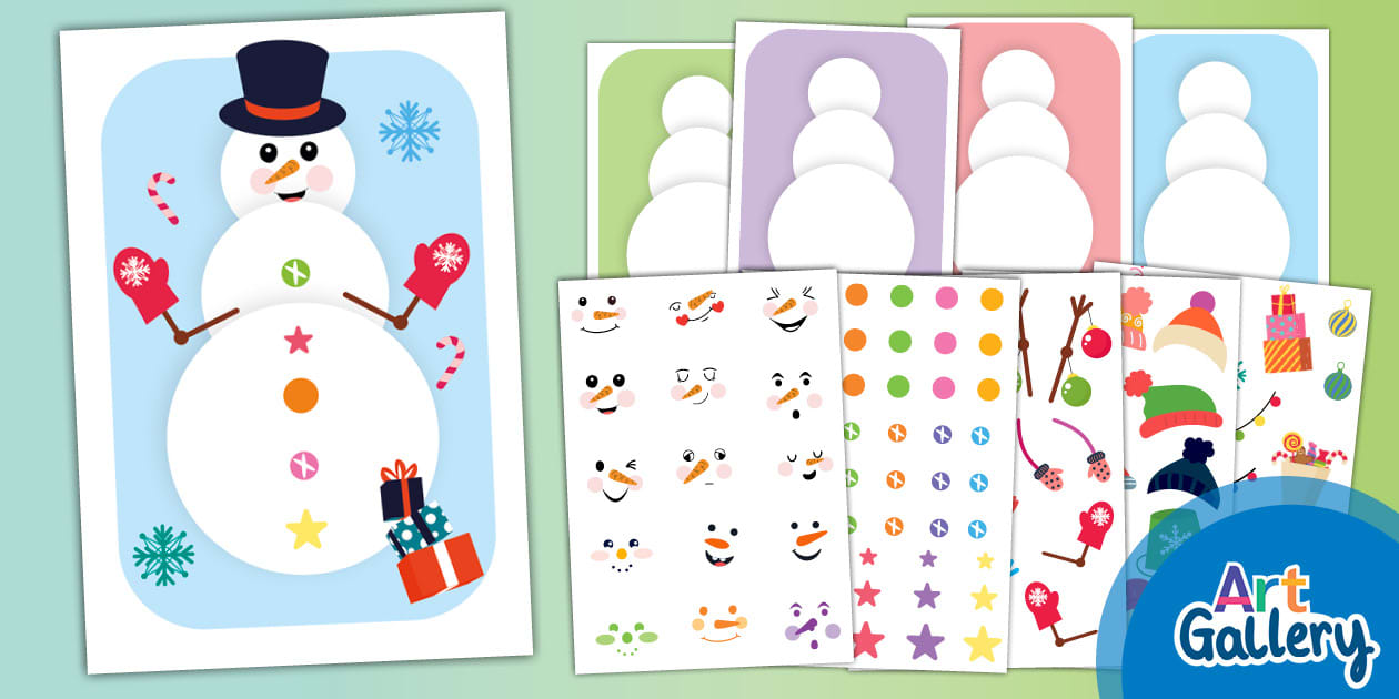 Design a Snowperson Character Collage Activity Pack - Twinkl