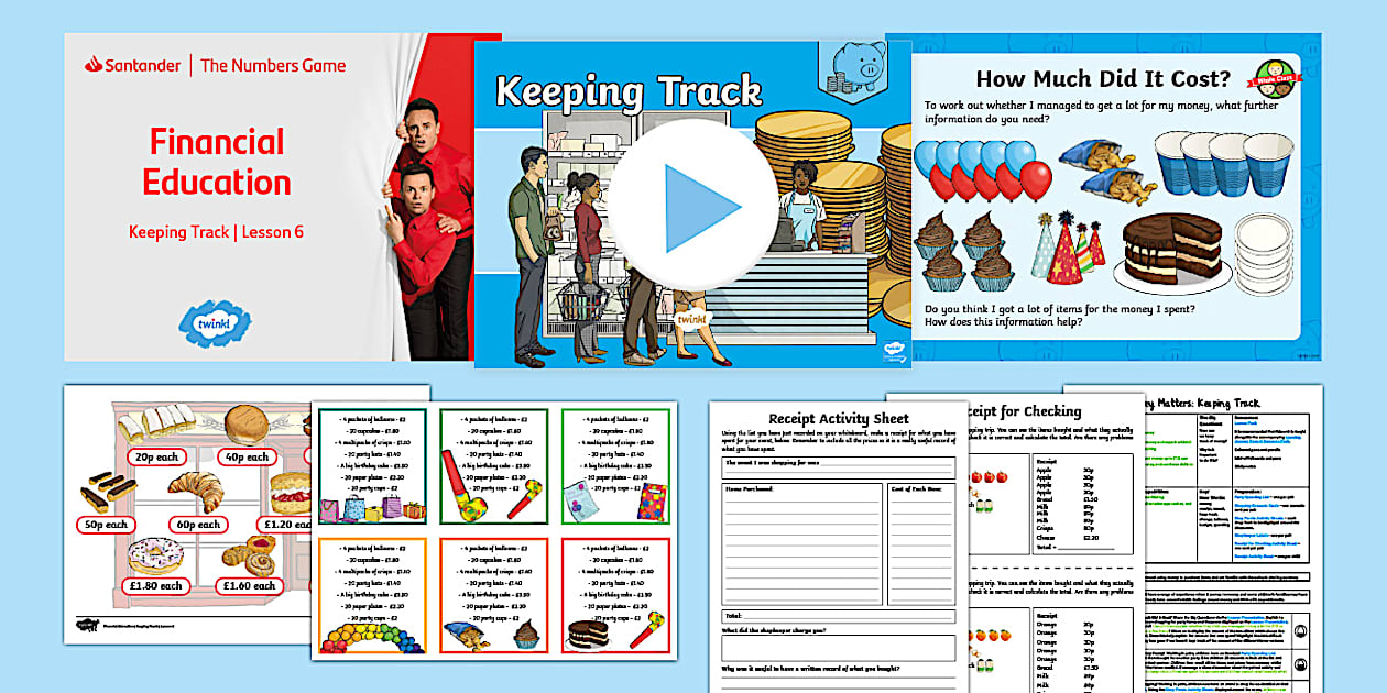 Financial Education Lesson 6: Keeping Track Lesson Pack – Ages 7-9