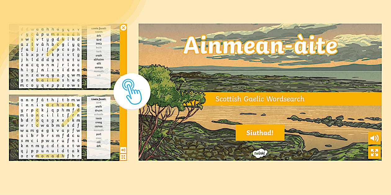 FREE! - Scottish Gaelic Placenames Interactive Wordsearch – Go!