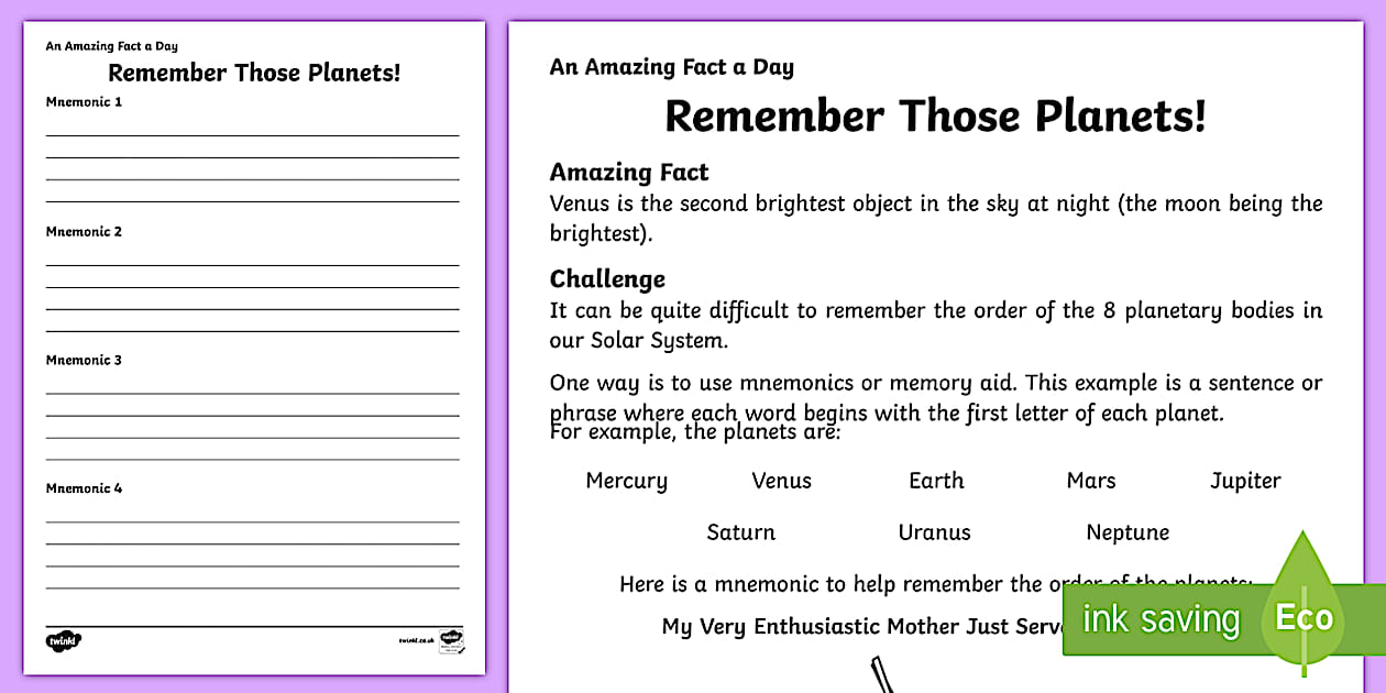 Remember Those Planets Worksheet / Worksheet, worksheet