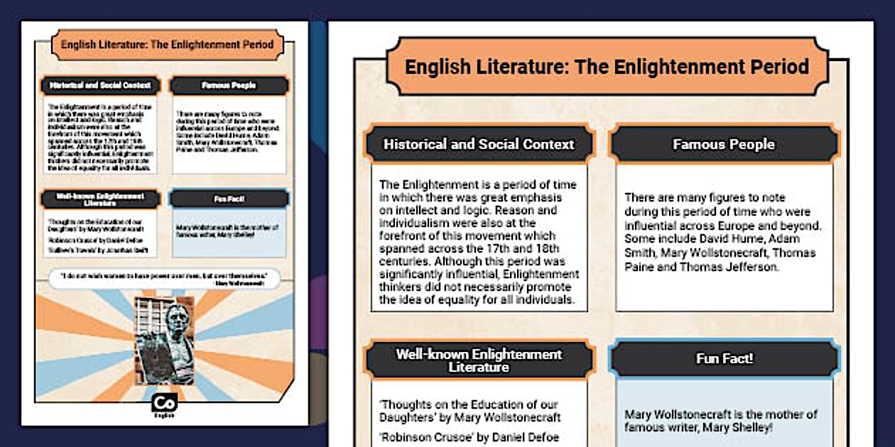 English Literature: The Enlightenment Period Poster - Twinkl