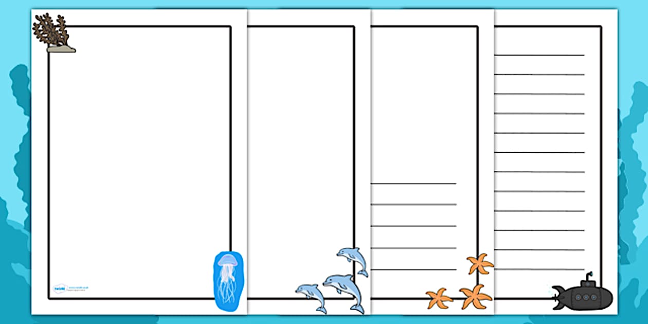 Editable Under the Sea Page Borders (teacher made) - Twinkl