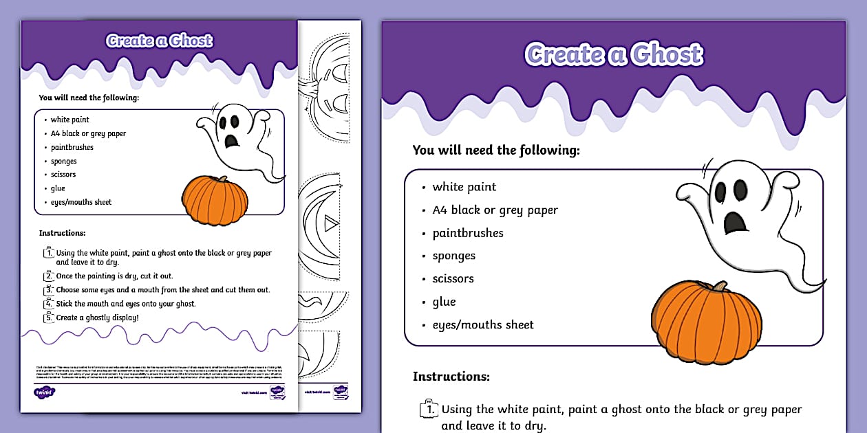 Create a Ghost Craft Activity (Teacher-Made) - Twinkl