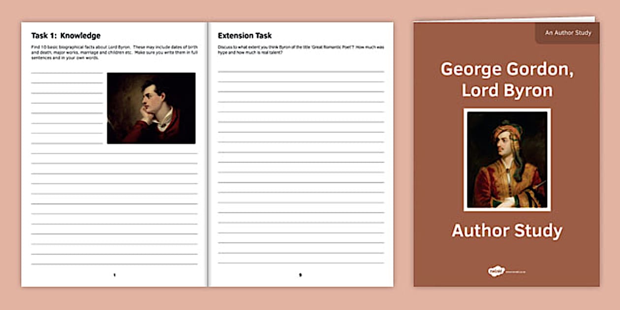 GCSE Poetry: Lord Byron - Guided Research Booklet - Twinkl